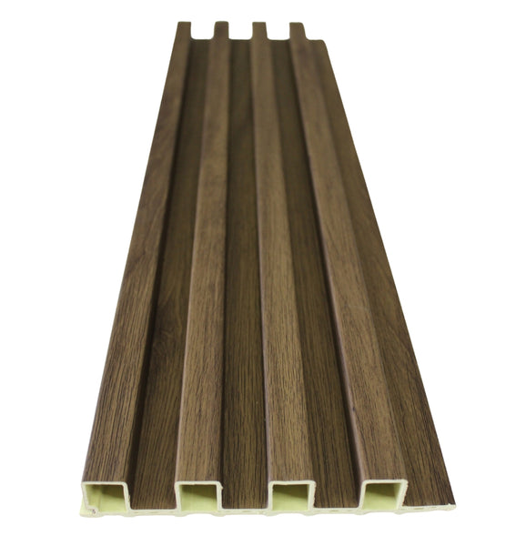 Flexstone Inc. | WPC Fluted Panels | Walnut Color